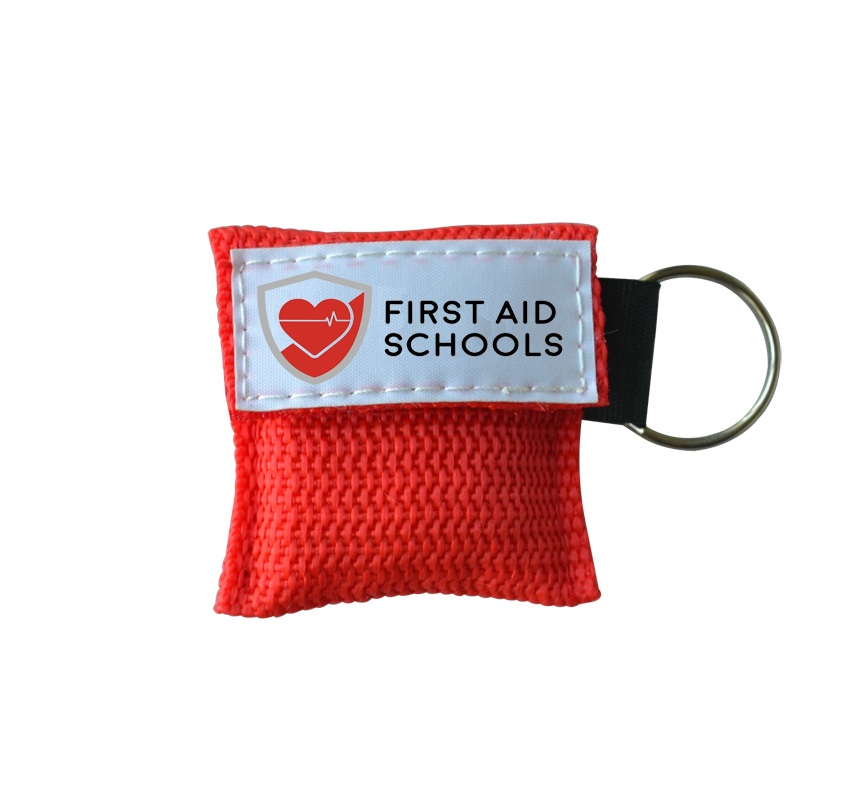 Keychains Cpr Mask For Customized LOGO“FIRST AID SCHOOLS CPR” Red