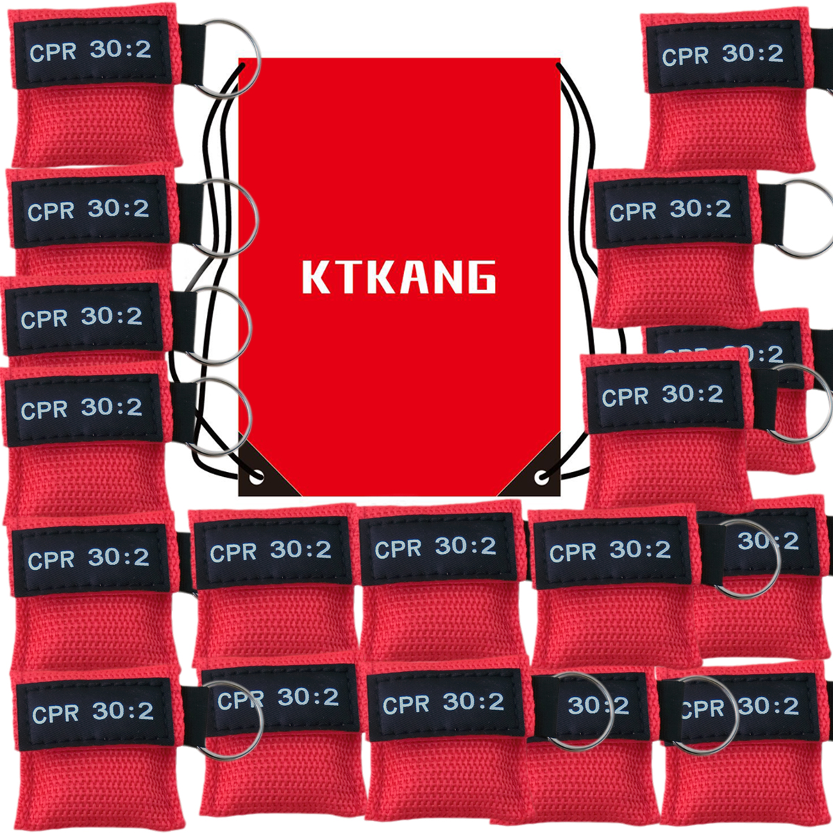 KTKANG 100Pcs/Pack CPR Barrier with Key Ring CPR Face Shield for AED ...